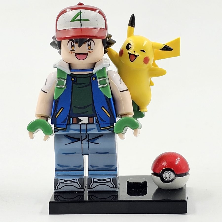 Pokemon Ash Ketchum & Pikachu Minifigure Building Block
