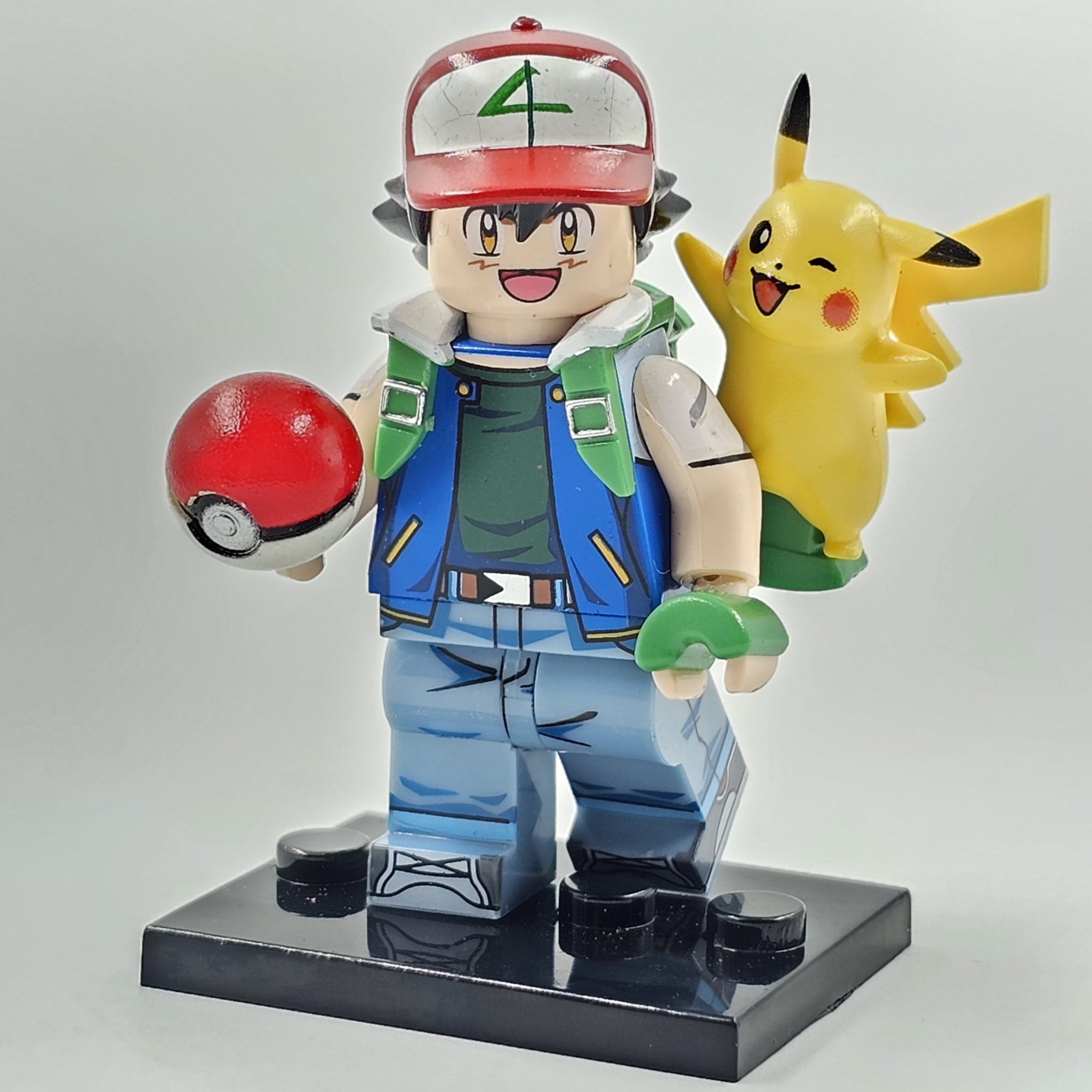 Pokemon Ash Ketchum & Pikachu Minifigure Building Block
